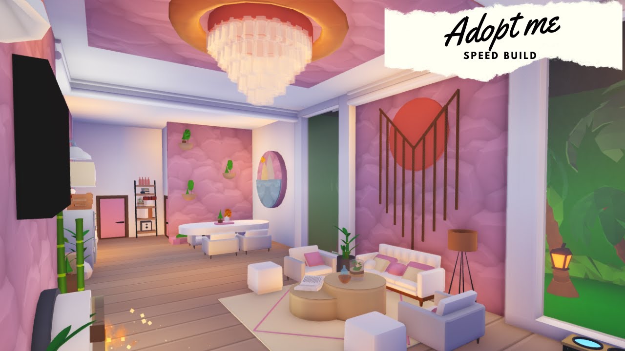 Aesthetic Modern Pink Boho Speed Build 🍃 Roblox Adopt me! - YouTube