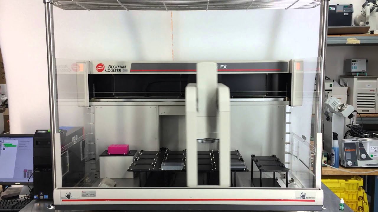 Beckman Coulter Biomek FX single 96 arm Automation workstation - YouTube