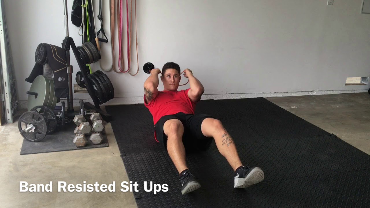 Band Resisted Sit Ups - YouTube