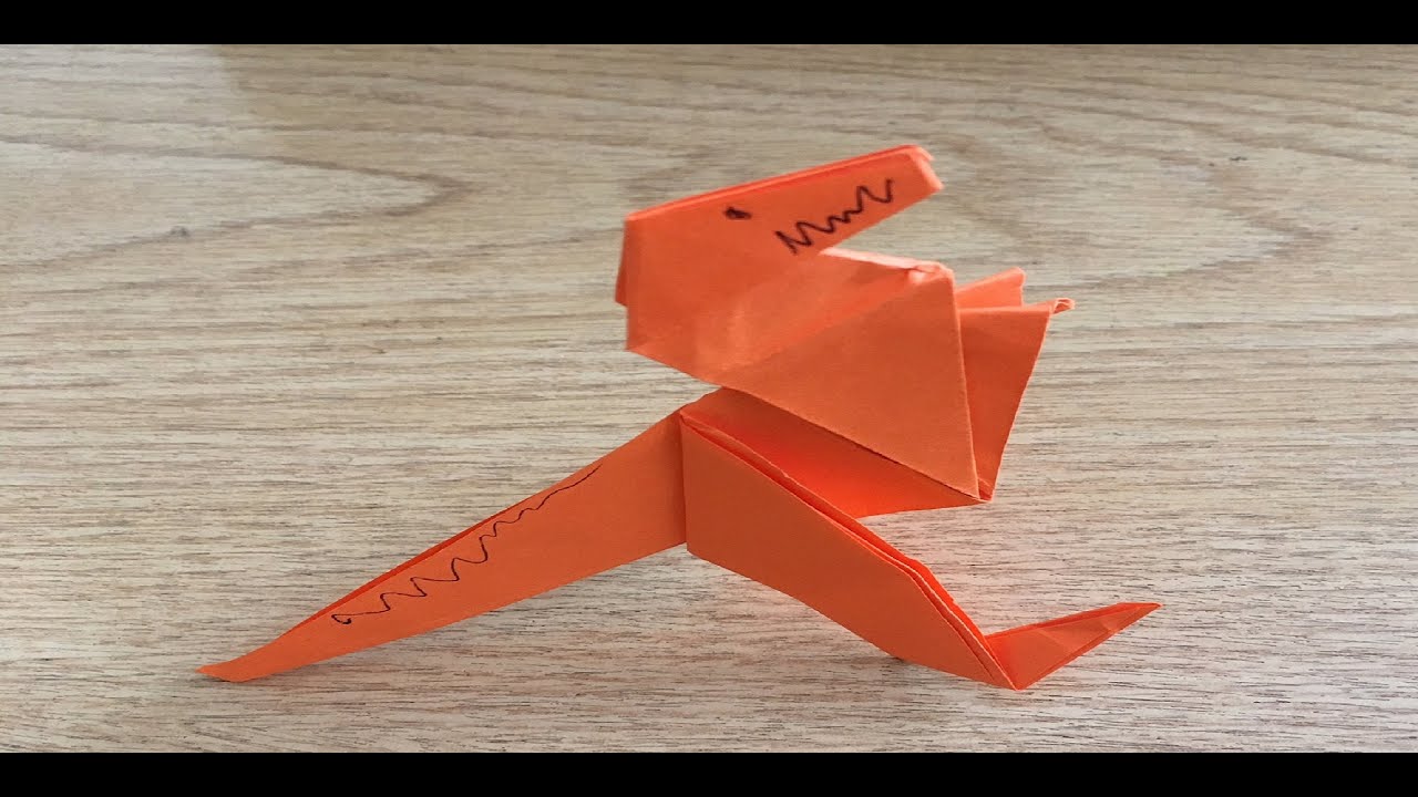 Easy Origami Paper Dinosaur T-Rex in 4 minutes - YouTube