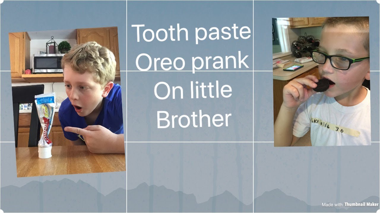 Oreo toothpaste prank on little brother *start reading descriptions ...