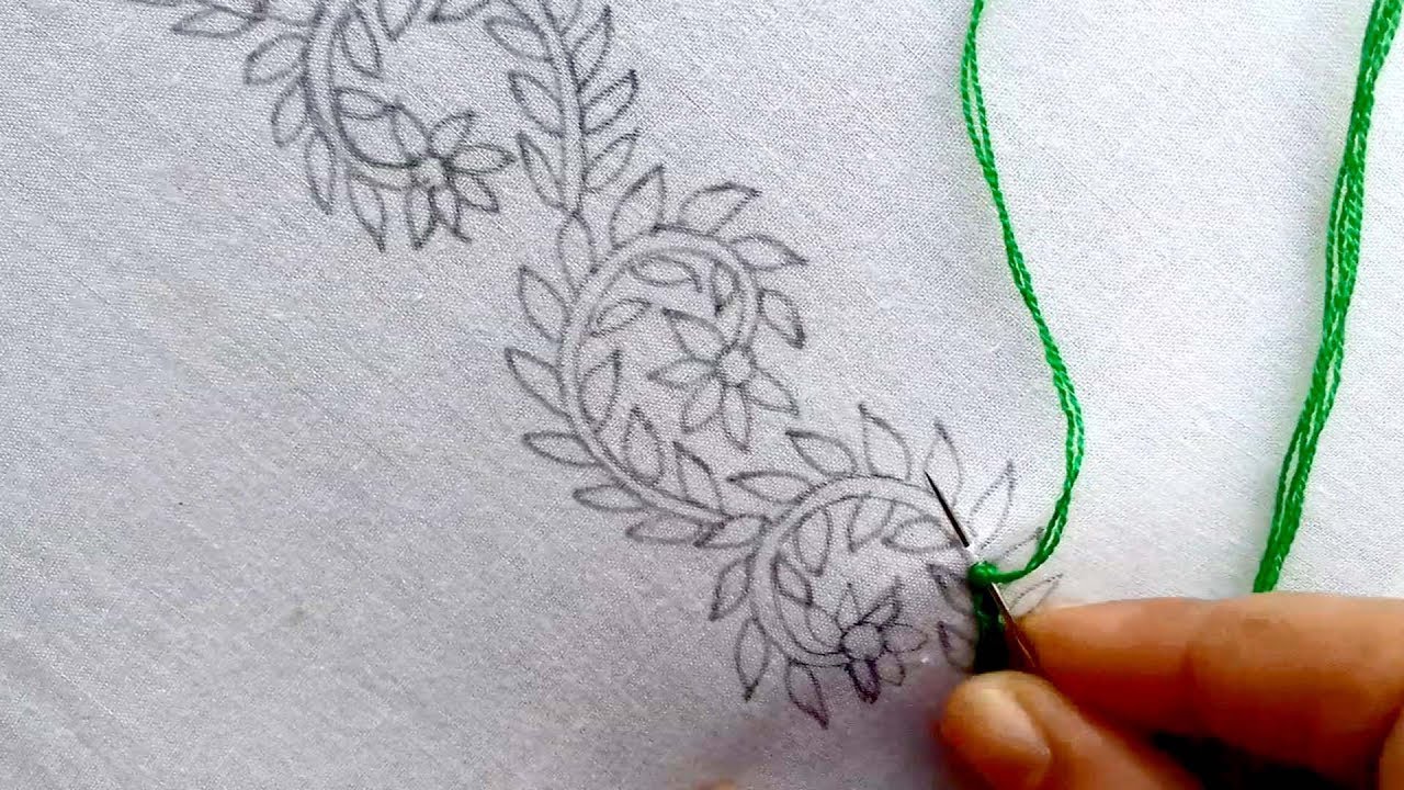 Border design tutorial for beginners | hand embroidery beautiful border ...