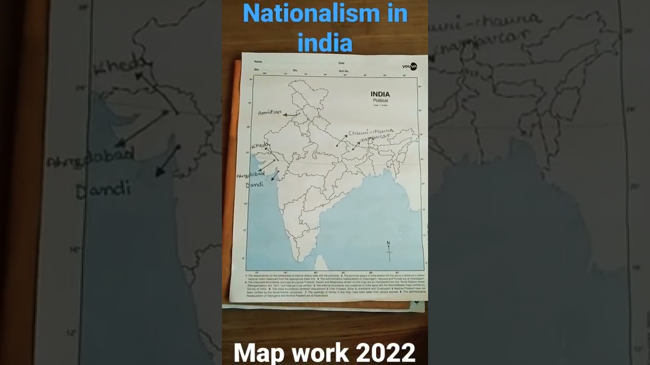 Nationalism in india class 10 map work 2022 CBSE NCERT #shorts #project ...