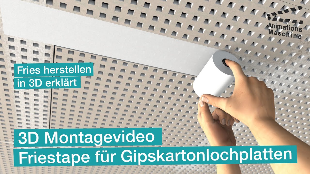3D Montagevideo - Friestape für Gipskartonlochplatten - YouTube