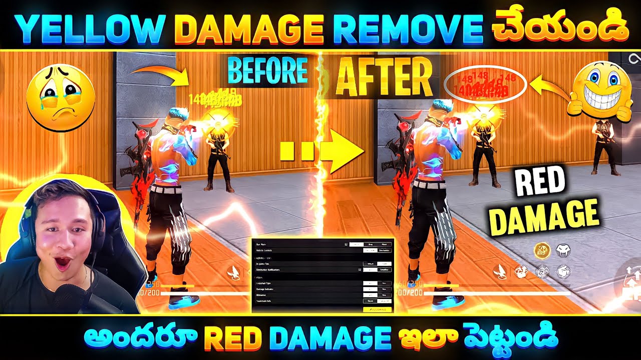 How To Remove Yellow Damage In Free Fire || Yellow Damage Problem After ...
