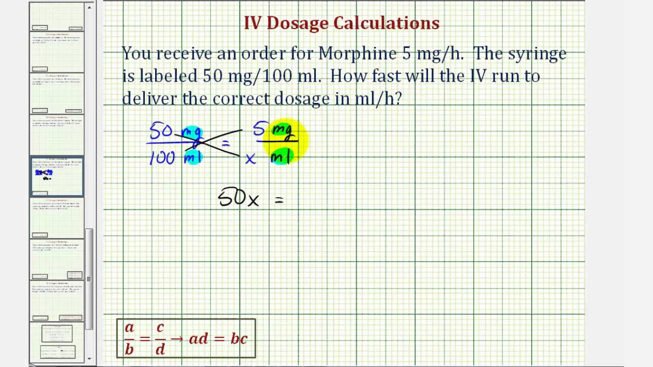Ex: IV Dosage Calculation - Flow Rate Requiring One Step - YouTube