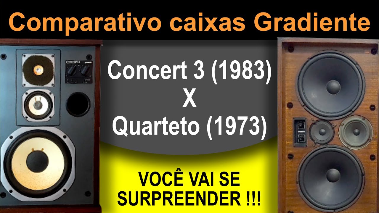 Comparativo caixas Gradiente Quarteto versus Concert 3 - Você vai se ...