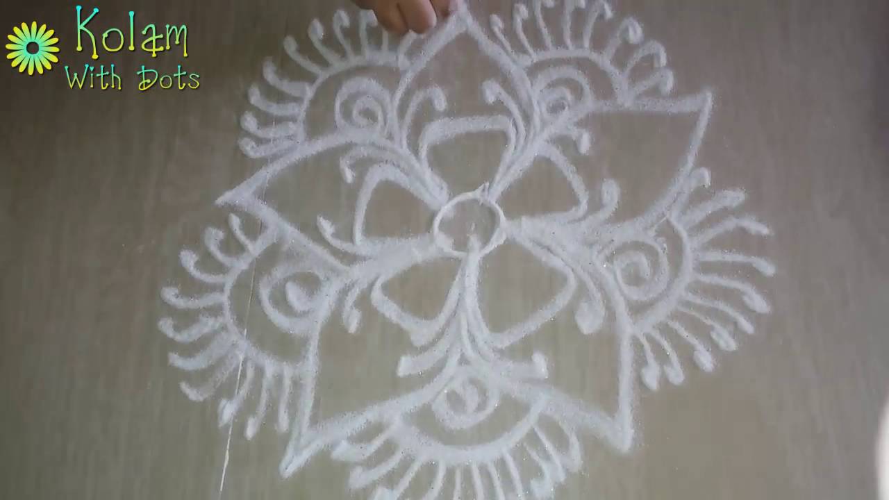 How to put easy rangoli kolam - poo kolam - simple muggulu! - YouTube