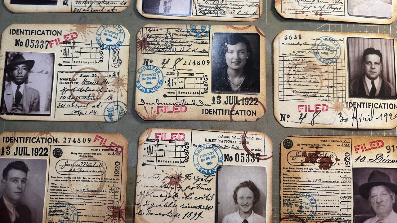 Craft with me Vintage ID cards - YouTube