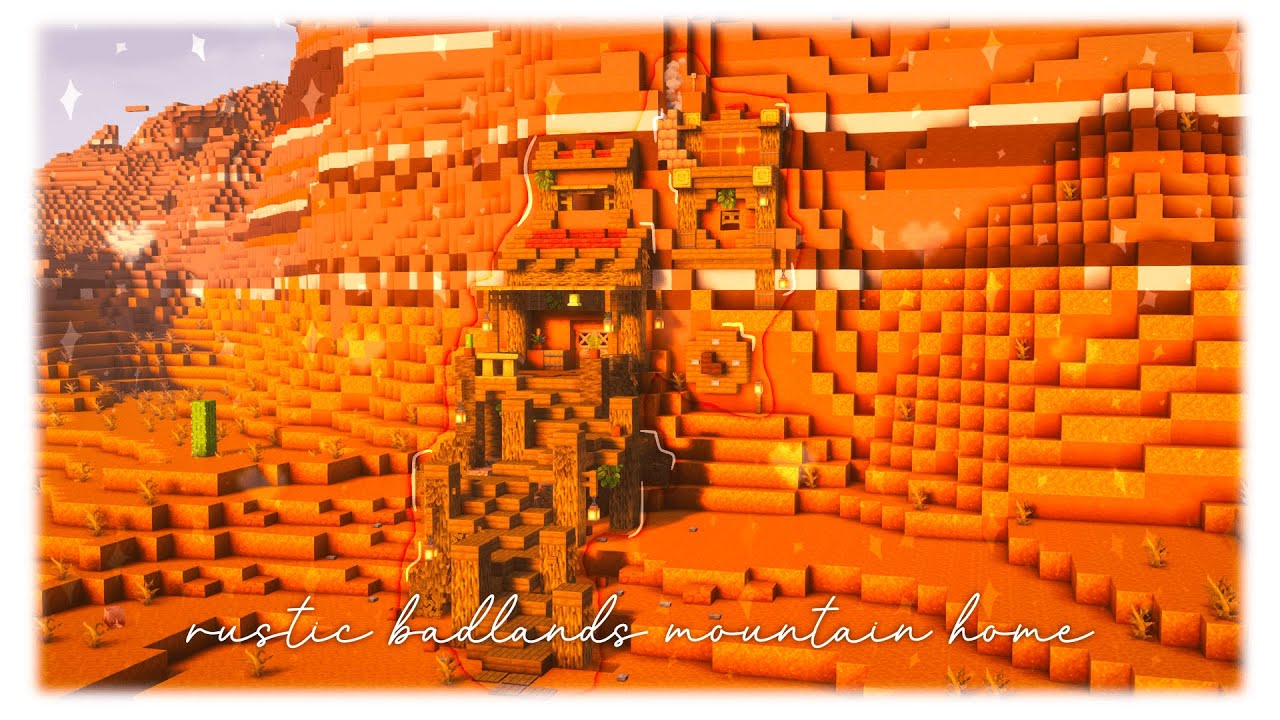 rustic badlands mountain home 🏜️ speed build | minecraft build - YouTube