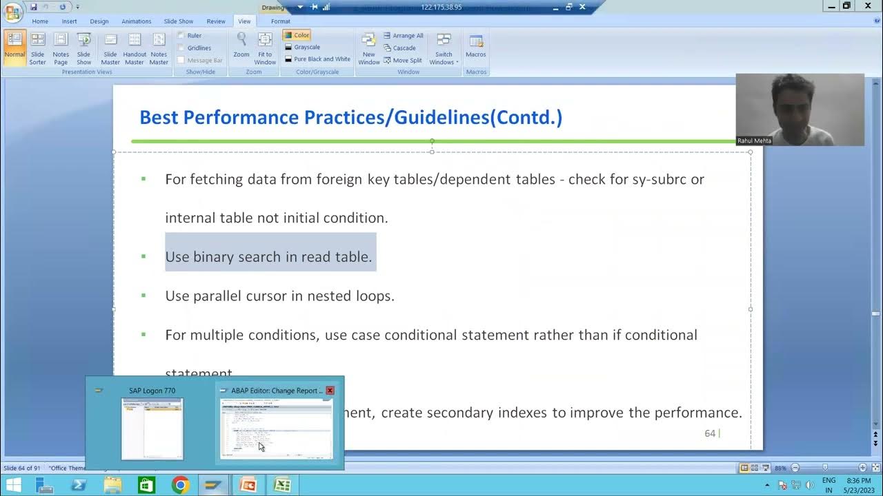35 - ABAP Programming - Best Performance Guidelines Part4 - YouTube