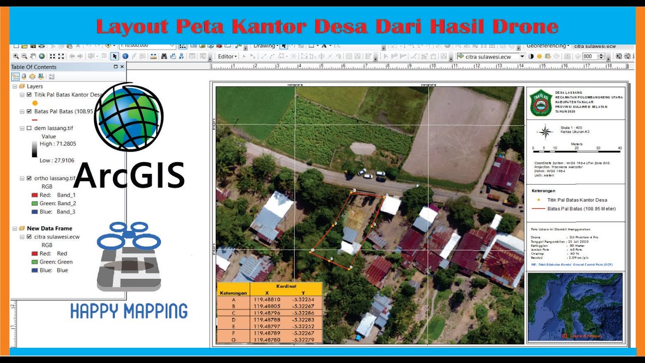 Tutorial Layout Peta Pal Batas | Data Drone/Foto Udara | Pemetaan ...