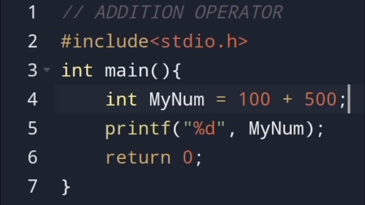 👨‍💻 ADDITION OPERATOR in #cprogramming - YouTube
