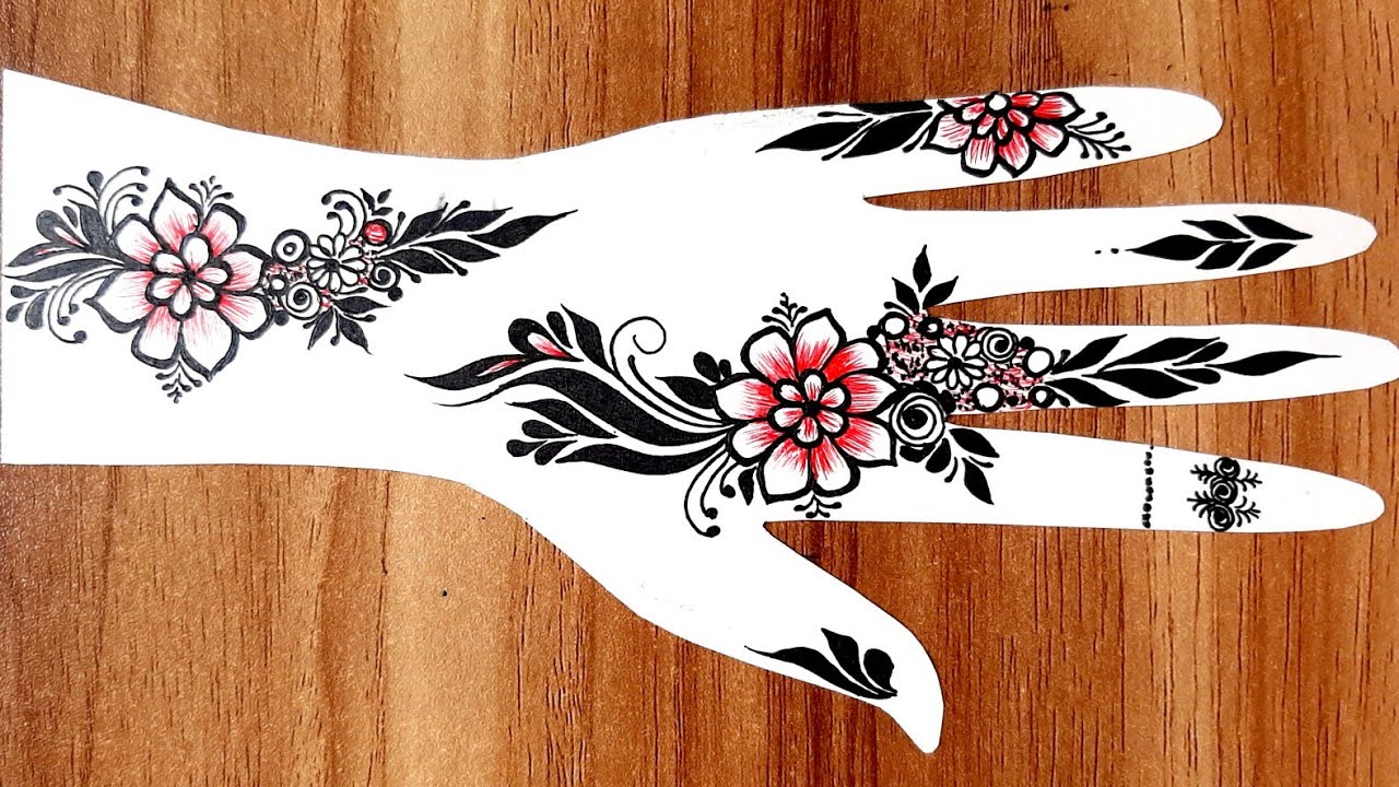 Simple mehndi design on paper with pen|simple mehndi design for ...