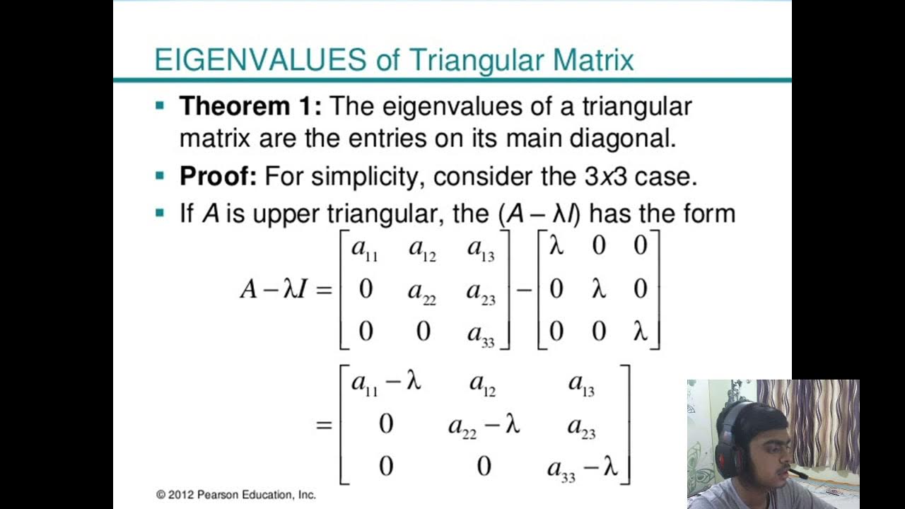 The Eigen values of a diagonal matrix are just the diagonal elements of ...