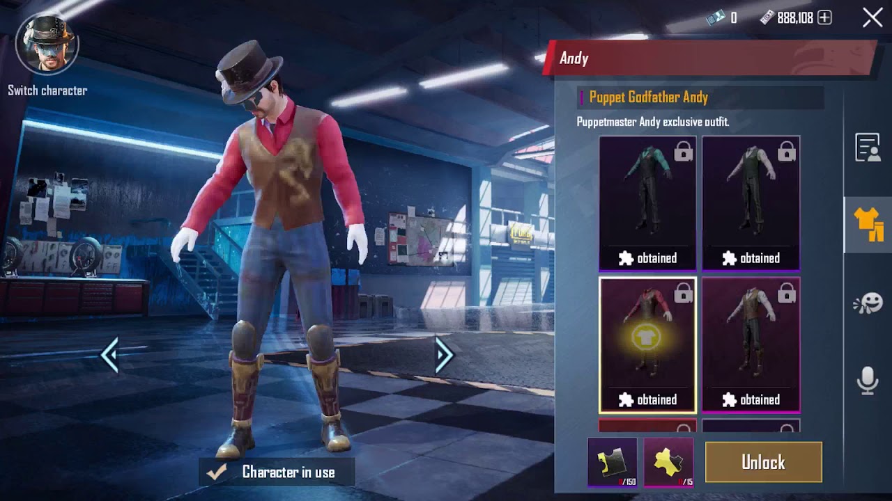 NEW CHARACTER ANDY || PUBG MOBILE || CARBON GAMING - YouTube