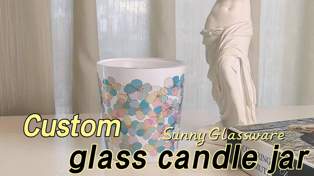Custom large V-shaped glass candle jar decal candle container#glassware ...