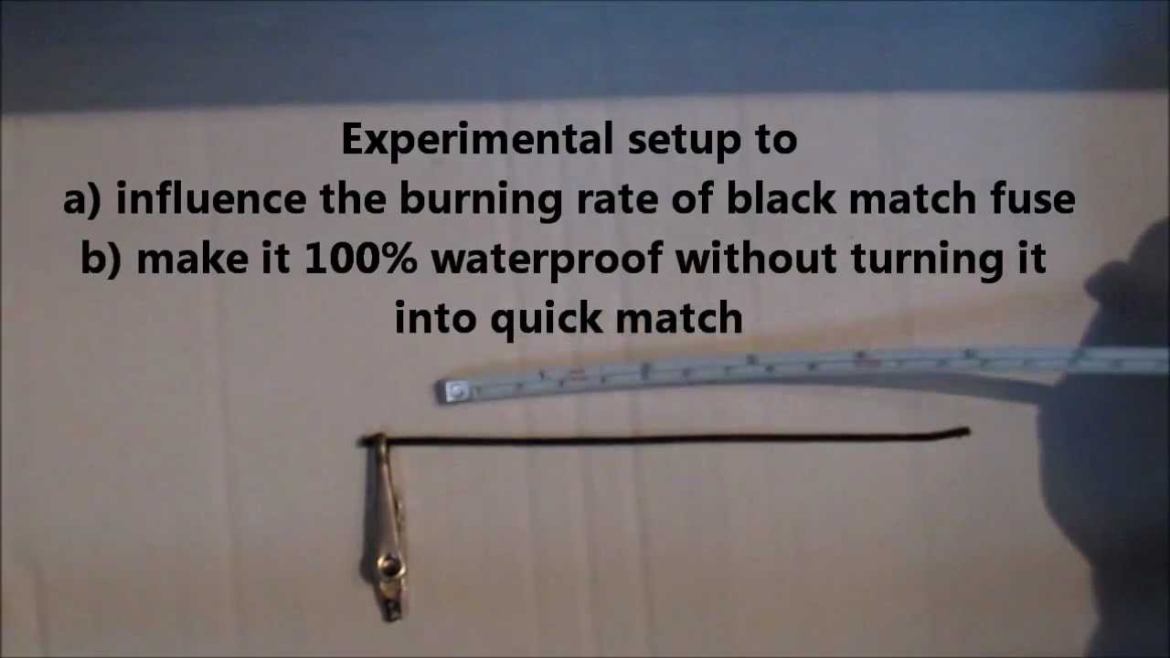Modify cheap regular black match fuse in it's burn rate and/or make it ...