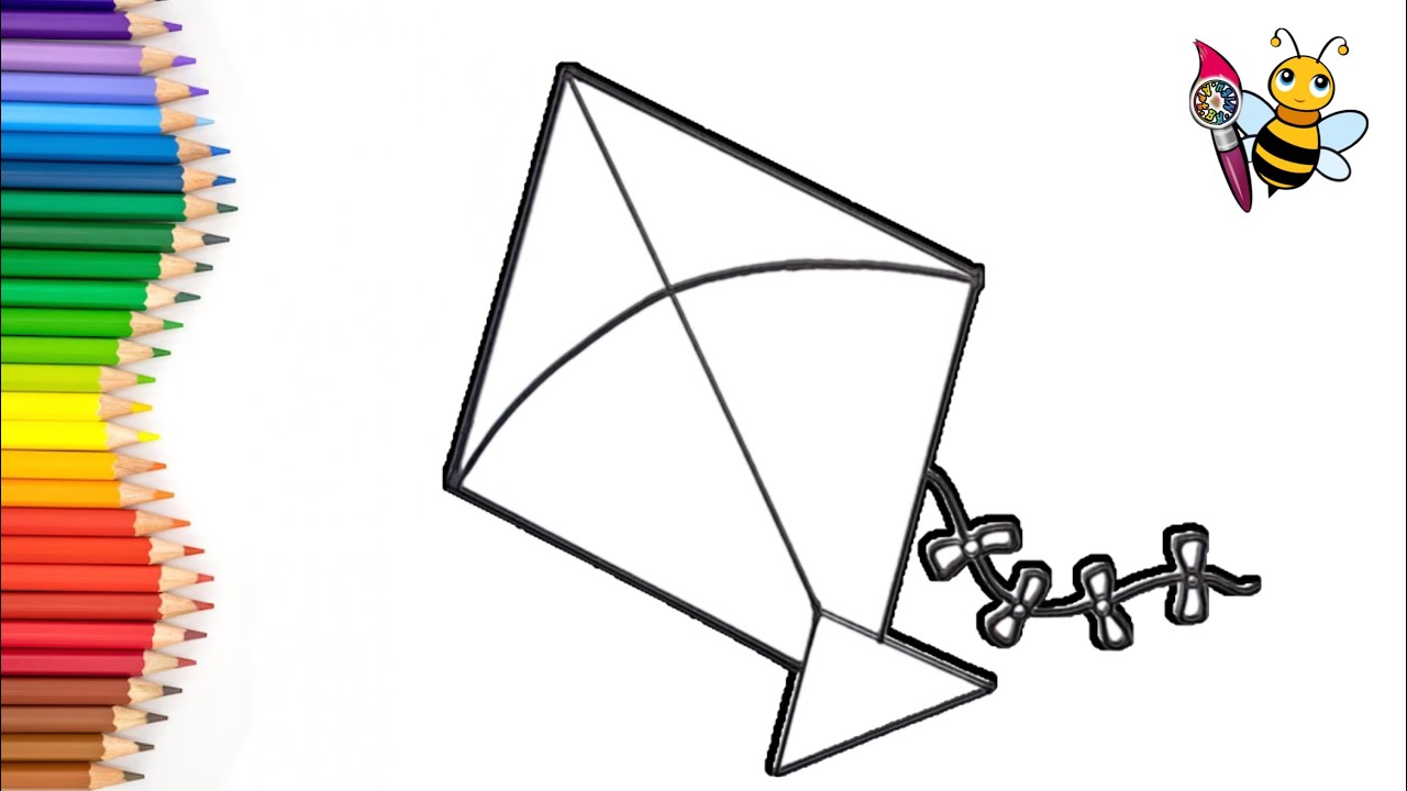 🪁 How to Draw and Colour a Kite | Easy Kite Drawing for Kids - YouTube