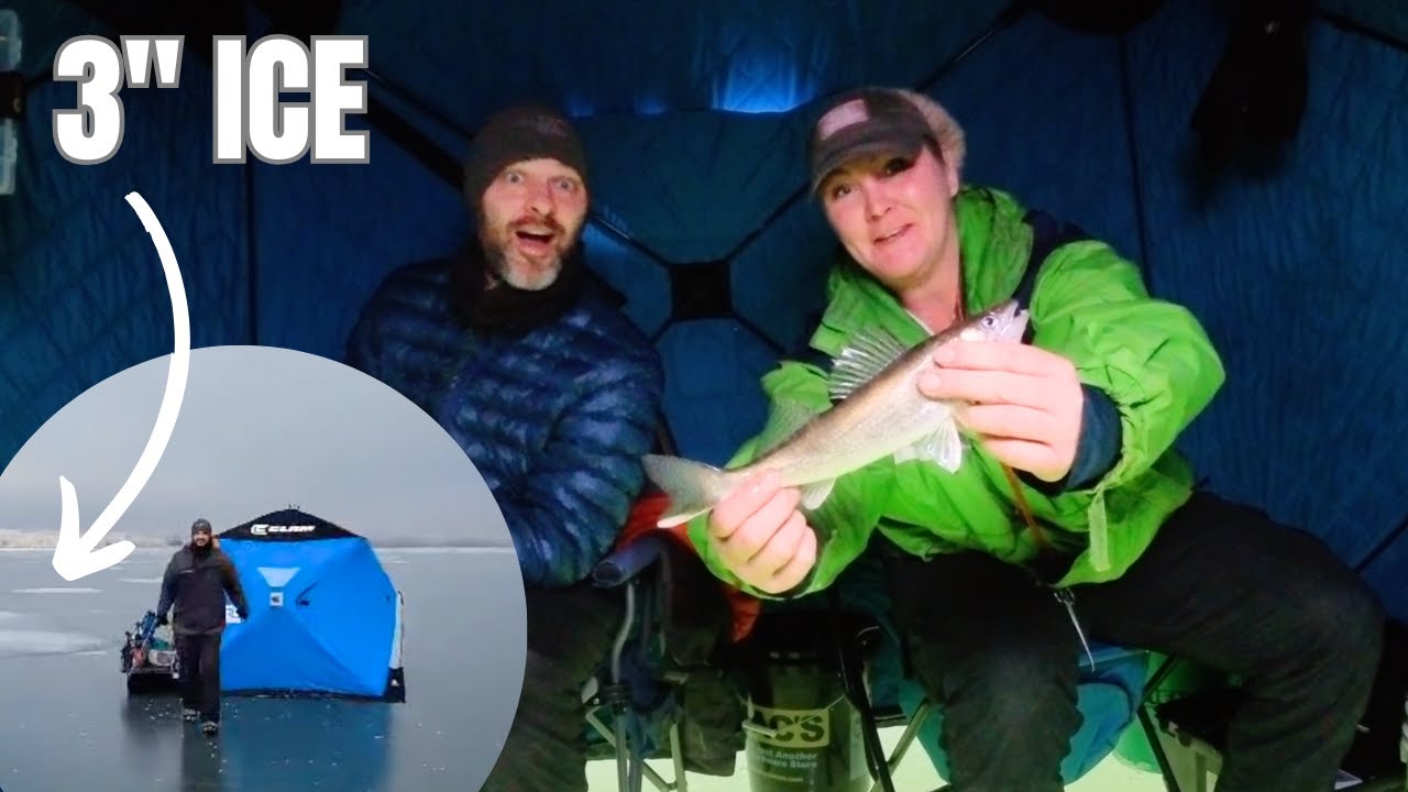 First Ice & Minnow Trapping (Clear Lake, Iowa) - YouTube