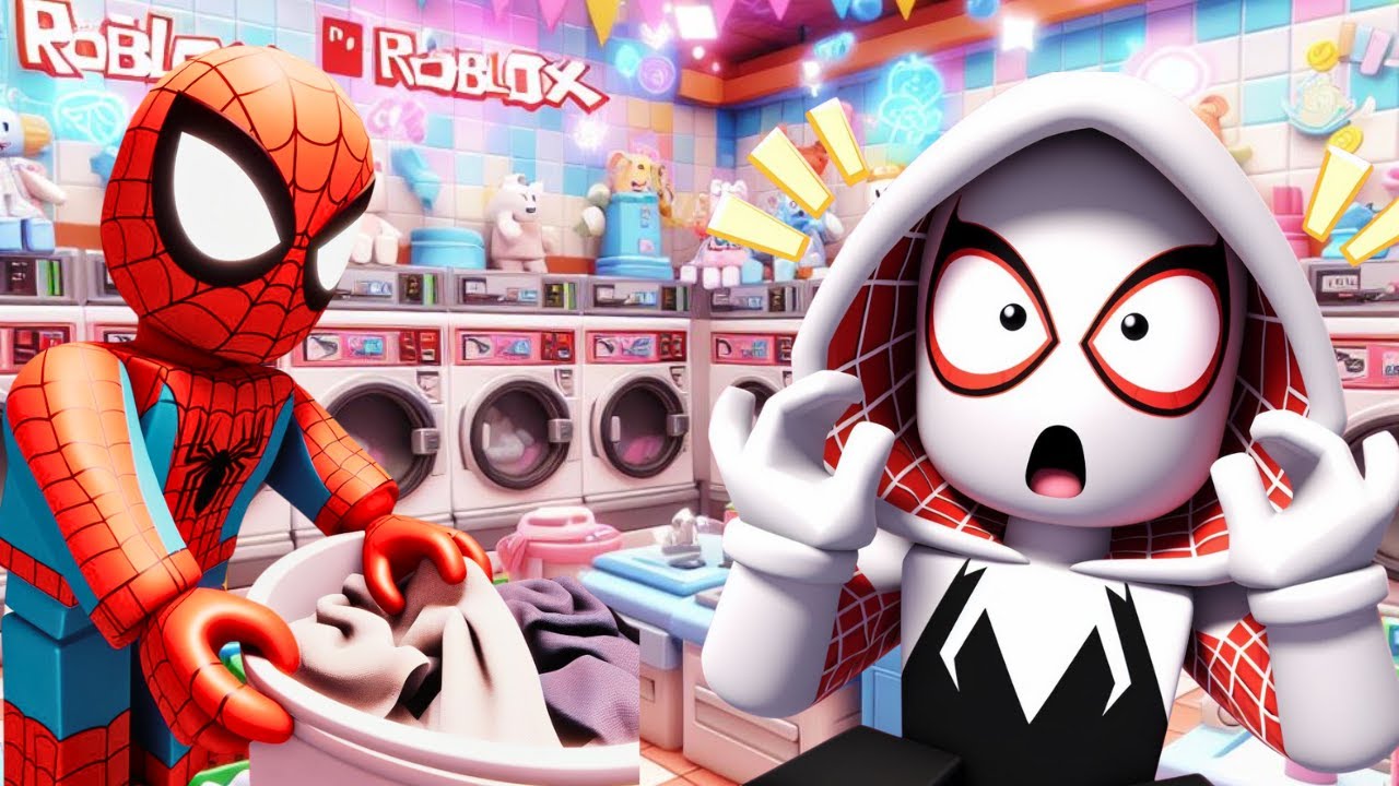 Spidey and Pixie Escaping Laundromat - ROBLOX OBBY - YouTube