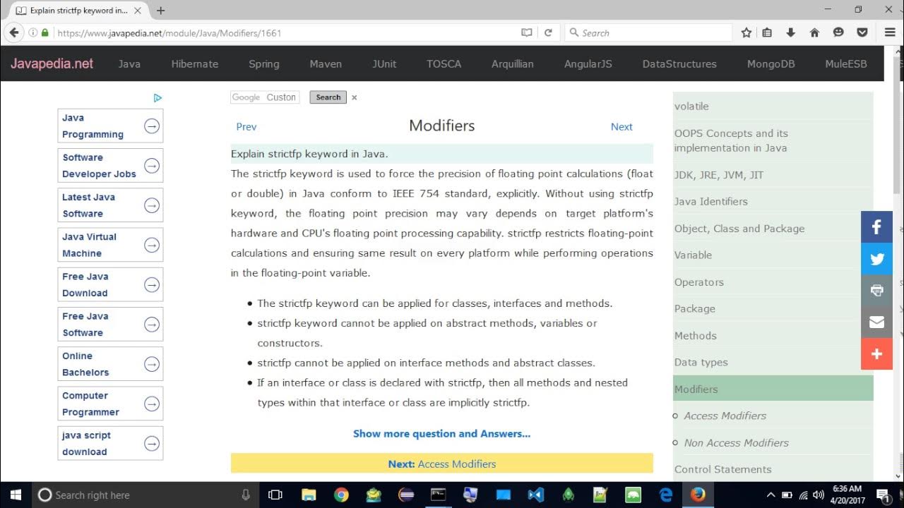 Explain strictfp keyword in Java. | javapedia.net - YouTube