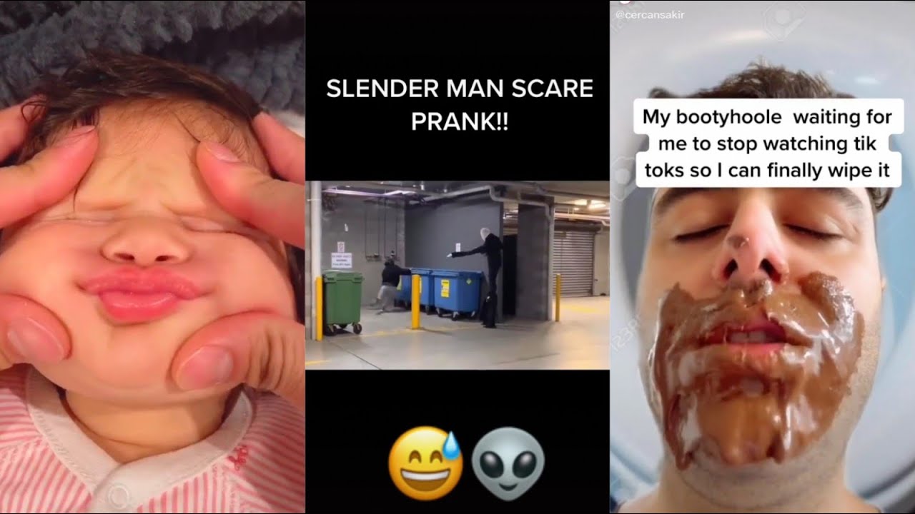 Slender man in Tik Tok? Scare prank! The latest Tik Tok memes!!! - YouTube
