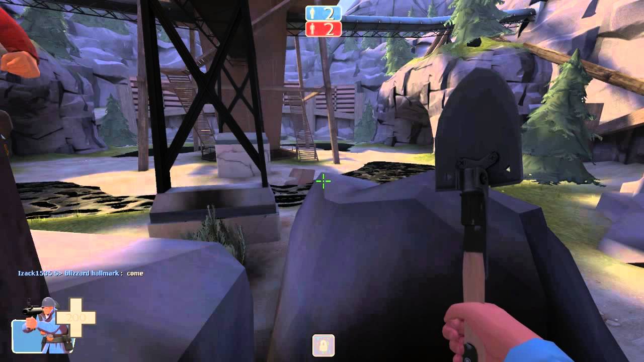 TF2 : Market Gardener Crit Glitch on Watchtower - YouTube