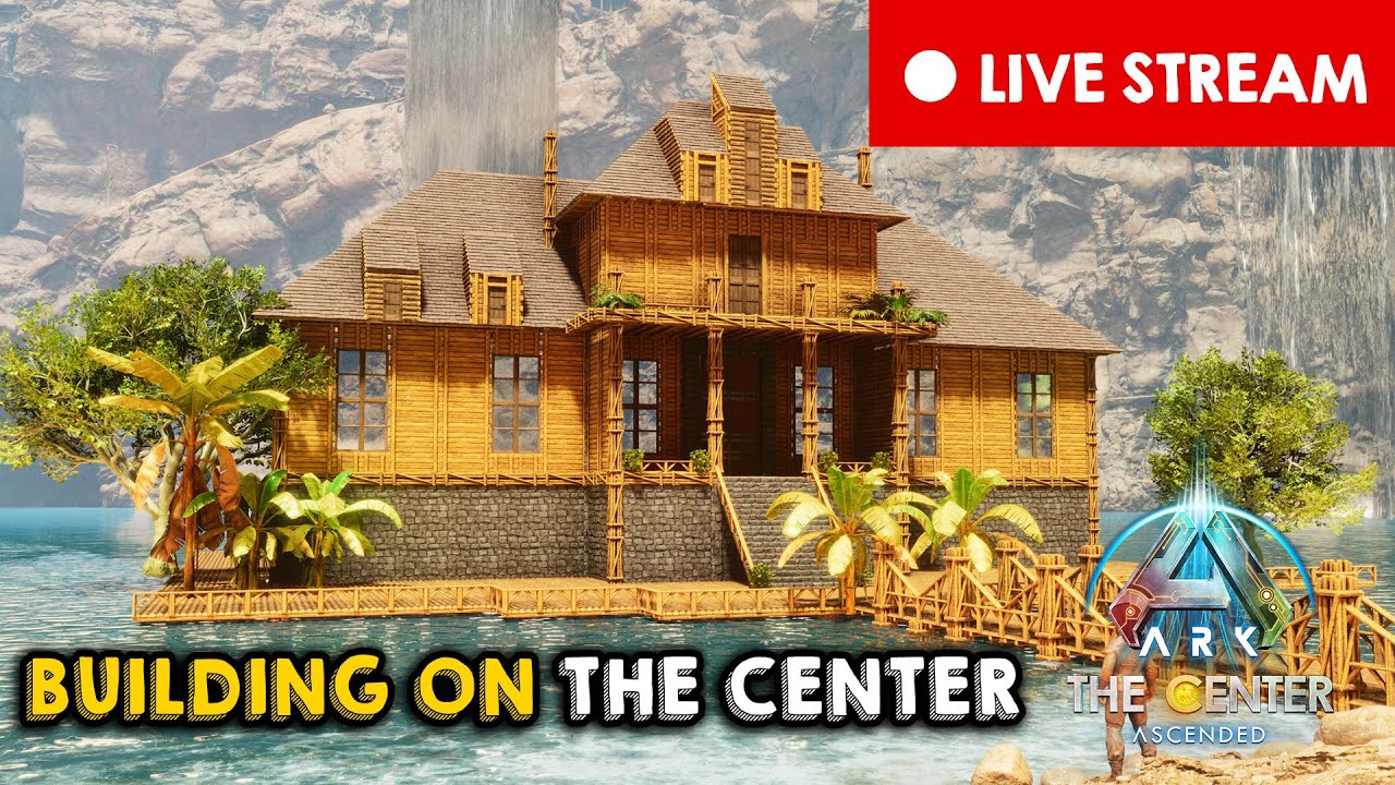 Live: Building an Ocean Mansion on The Center Map in ARK: Survival ...
