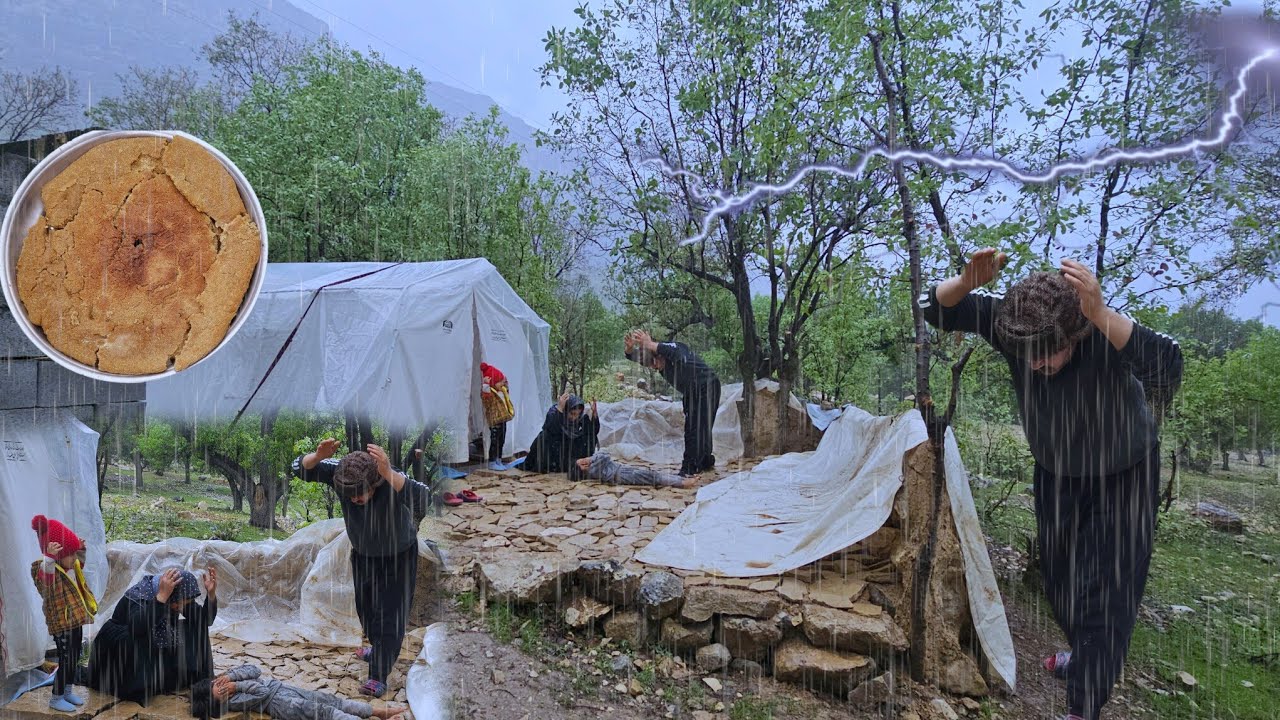 A grueling day in the merciless mountain rain ⛰️🌧️ | Baking bread in ...
