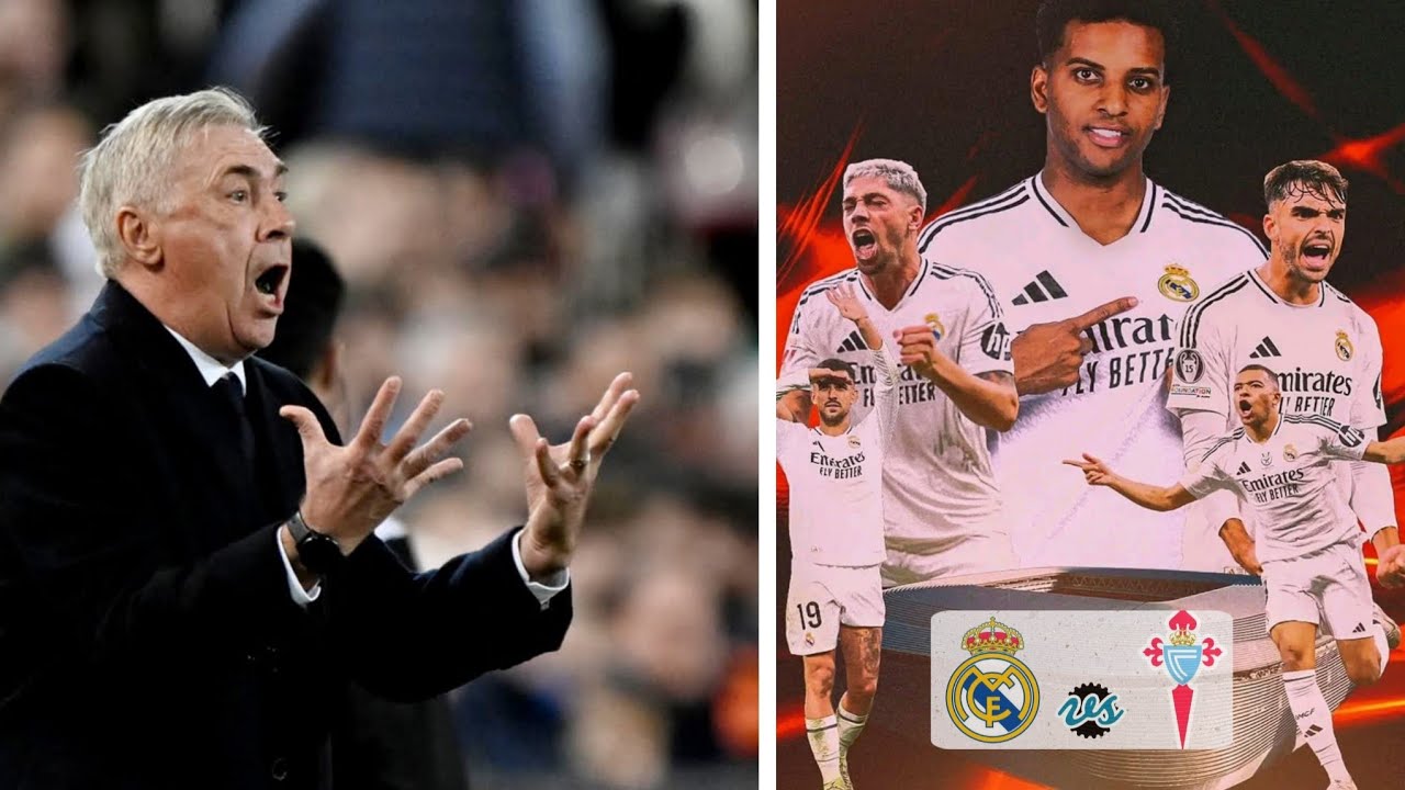 REAL MADRID VS CELTA DE VIGO VIN TANDE KONFERANS ANCELOTTI . - YouTube