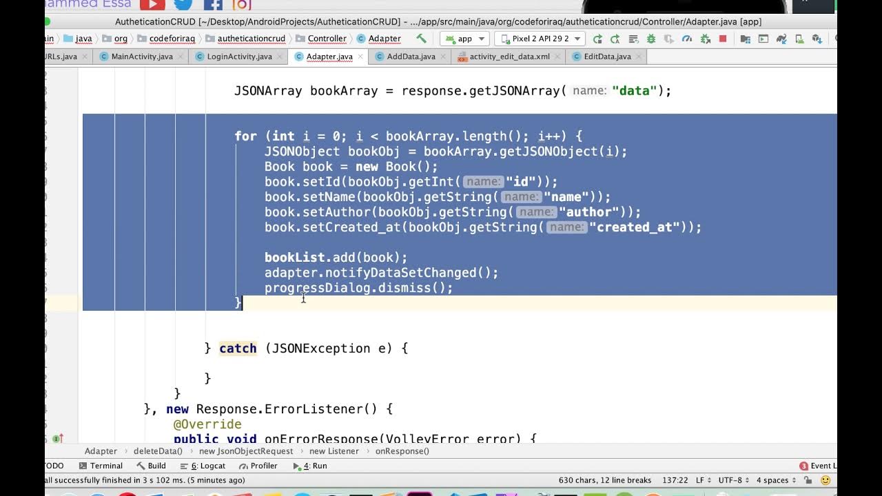 23 Android Java API Full Project RecyclerView Delete data - YouTube
