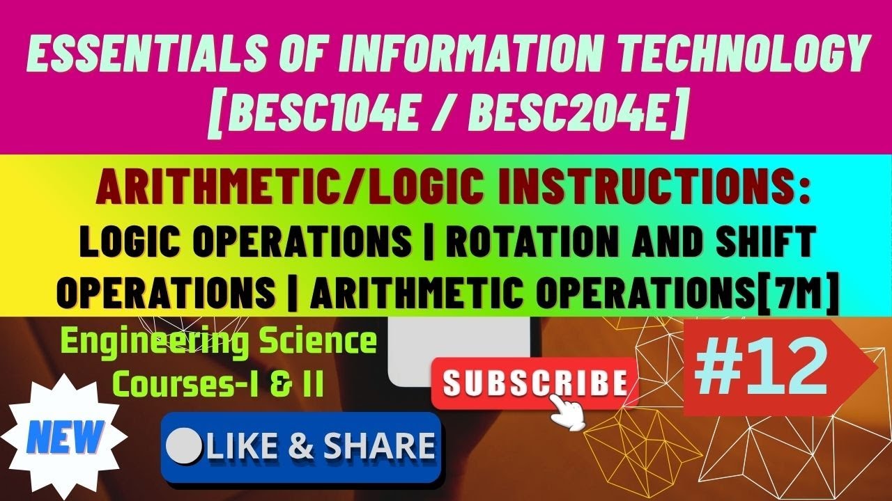 Logic Operations | Rotation and Shift Operations | Arithmetic Operations - YouTube