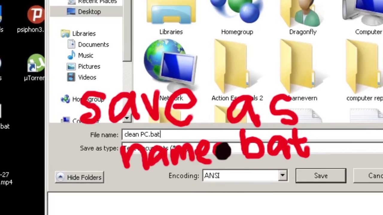 How to clean your pc using batch file - YouTube