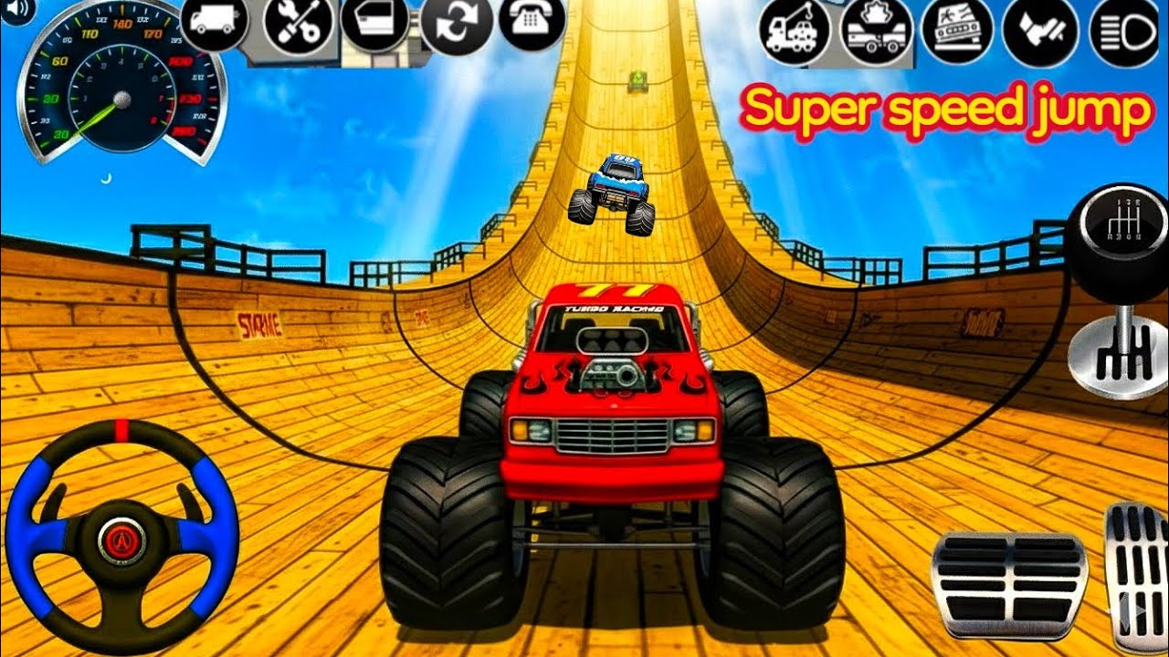 🔥Monster truck mega Ramp Driver ultimate GT car resing stunt Ramp ...