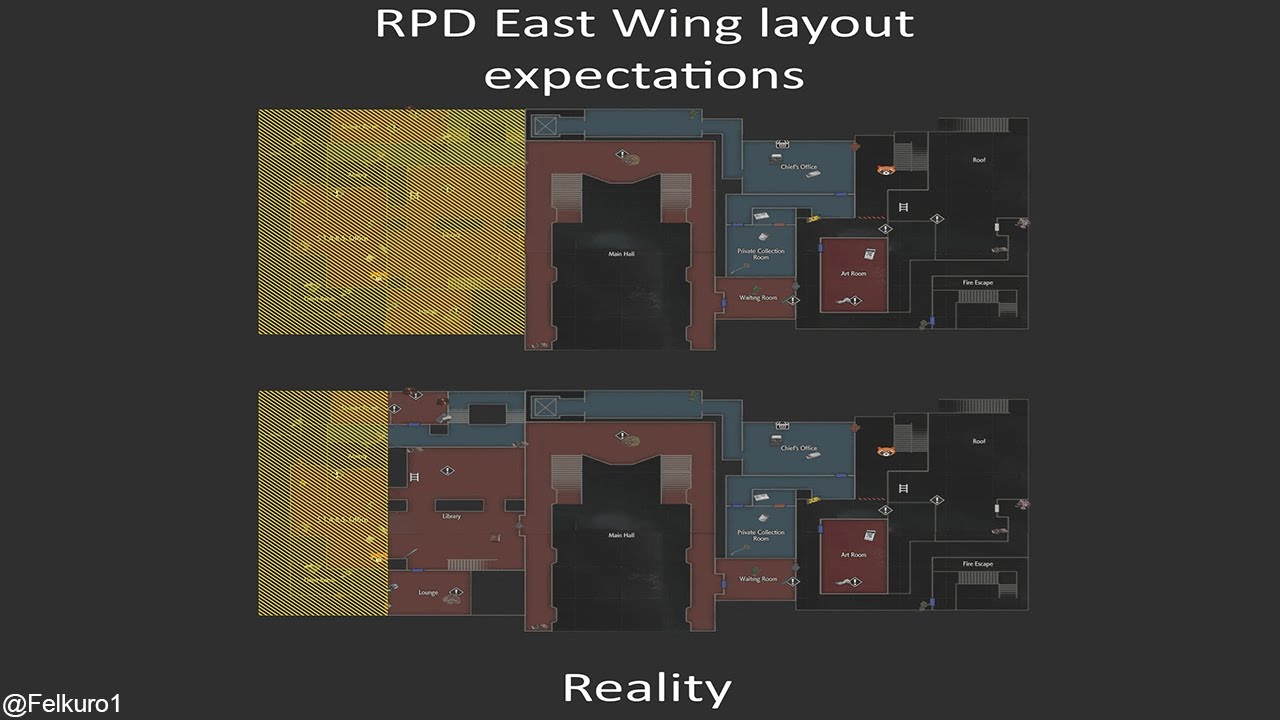 East & West Wing RPD maps in DBD - Expectation vs. Reality - YouTube