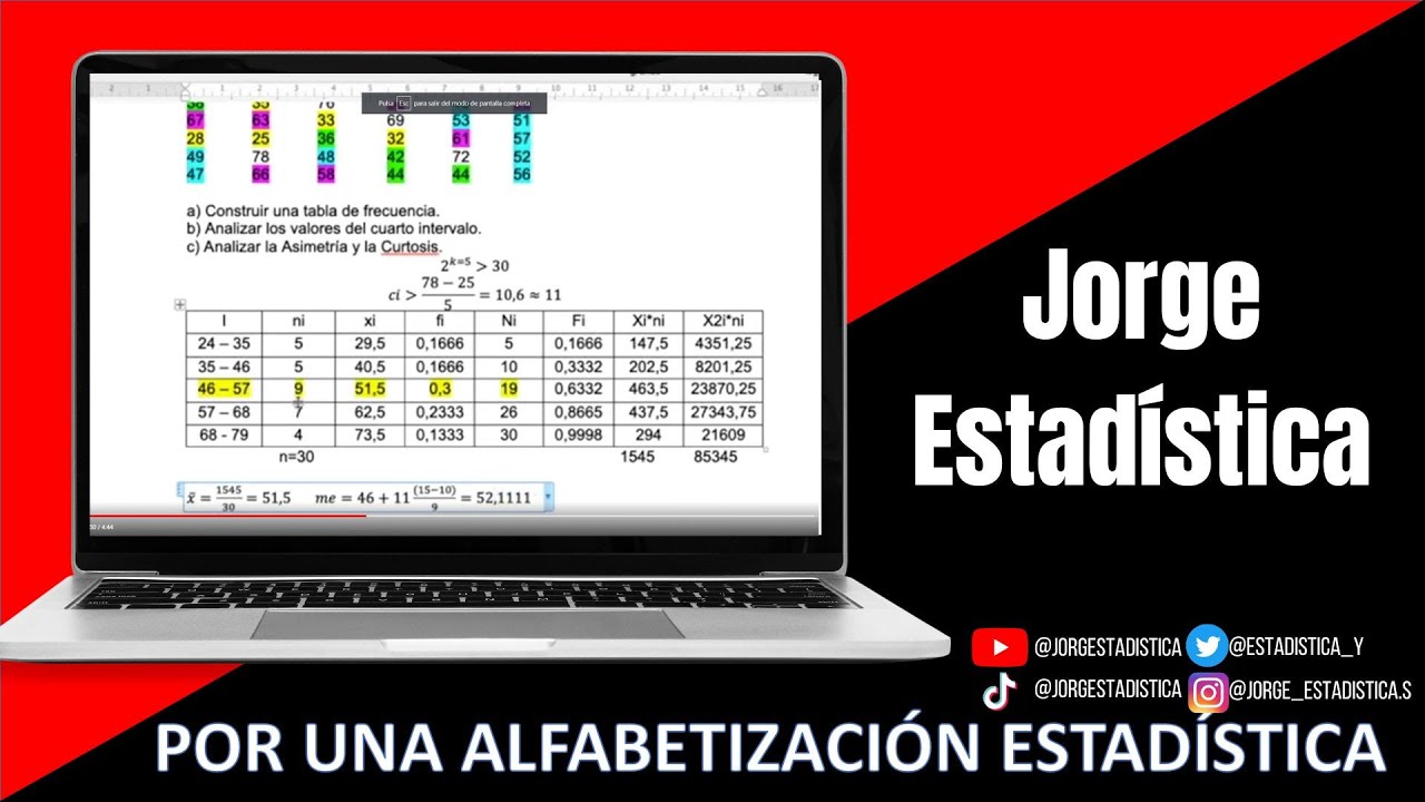 Calculo de asimetría (sesgo) en tabla de frecuencia - YouTube