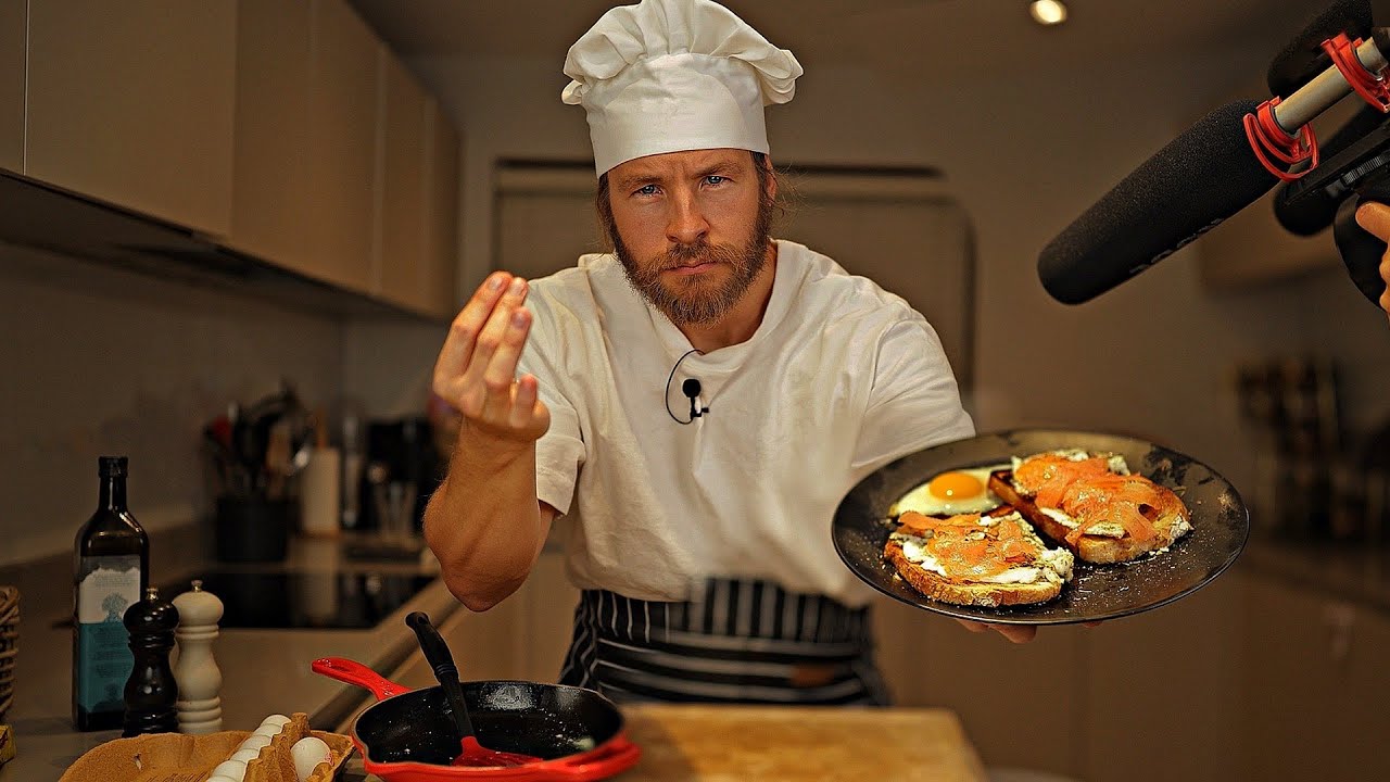 ASMR Chef Masterclass: Eggs on Toast (Crackling, crunching, raspy soft ...