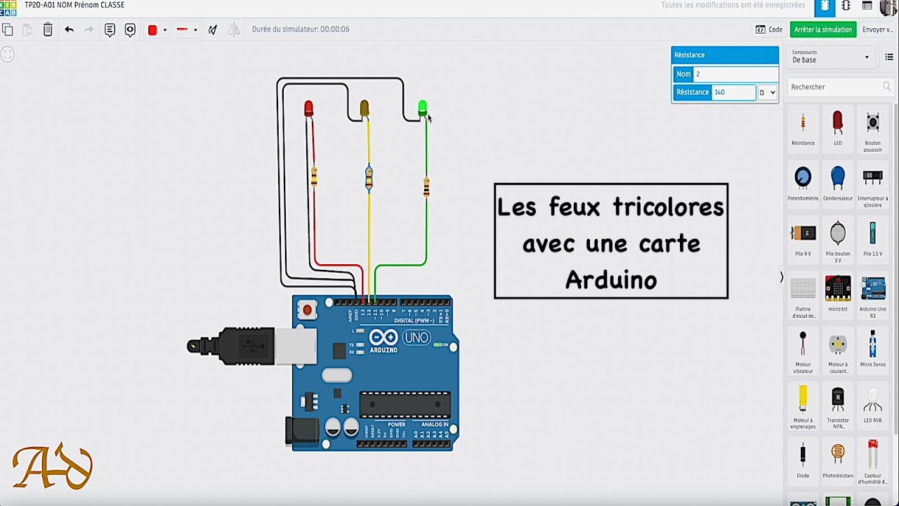 Tp Arduino Programmer Des Feux Tricolores Avec Tinkercad Youtube
