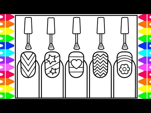 How to draw 💅Nails || Nails🤩 drawing and colouring step by step ...