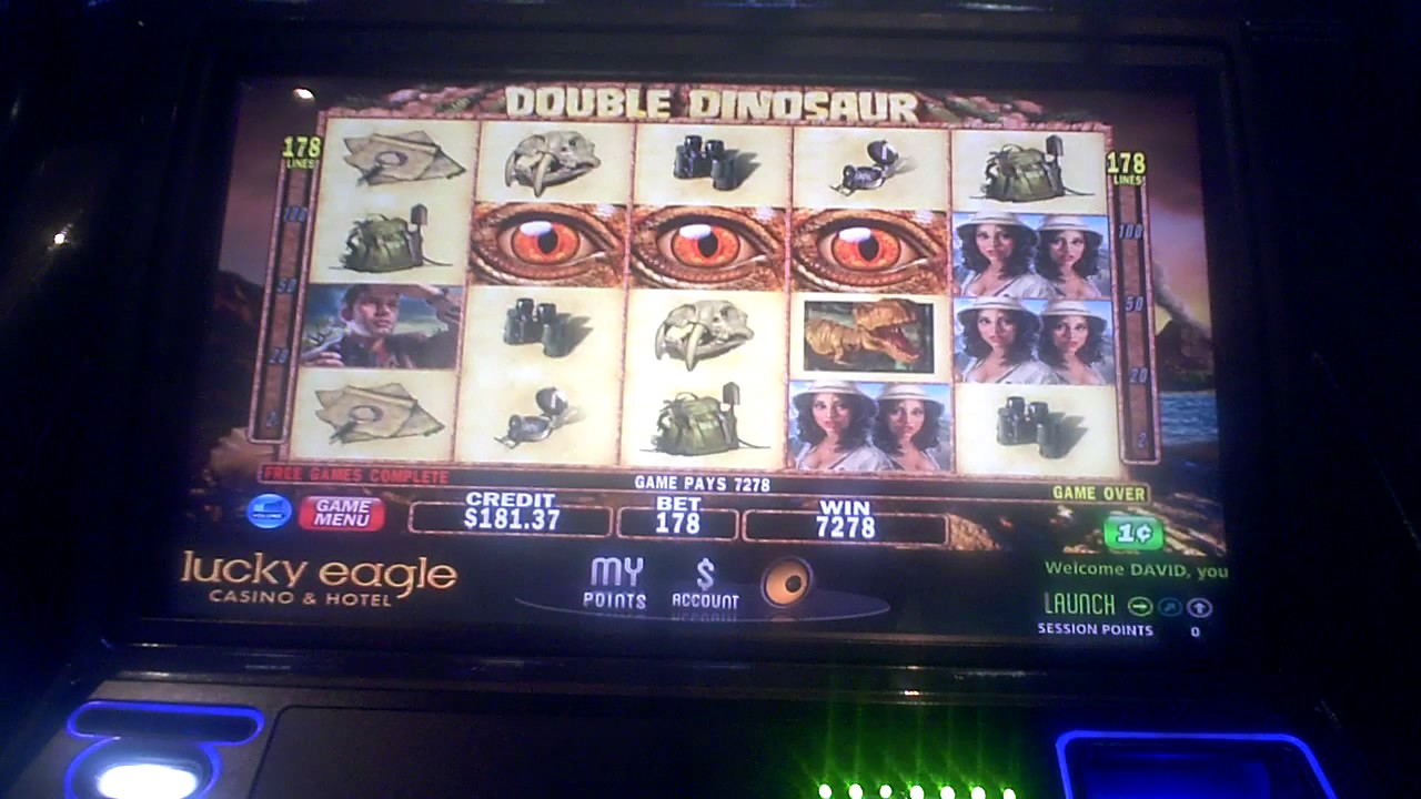 Double Dinosaur Slot Machine Bonus And Line Hit - YouTube