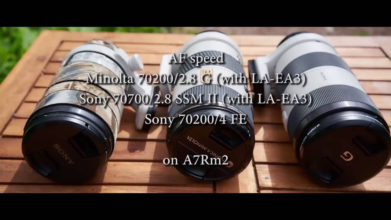 AF speed test sony & minolta 70200/2.8 (la-ea3) vs 70200/4 FE - YouTube