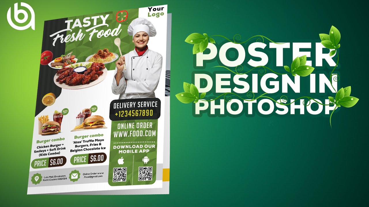 Design Fast Food Poster in Photoshop Photoshop Tutorial - YouTube