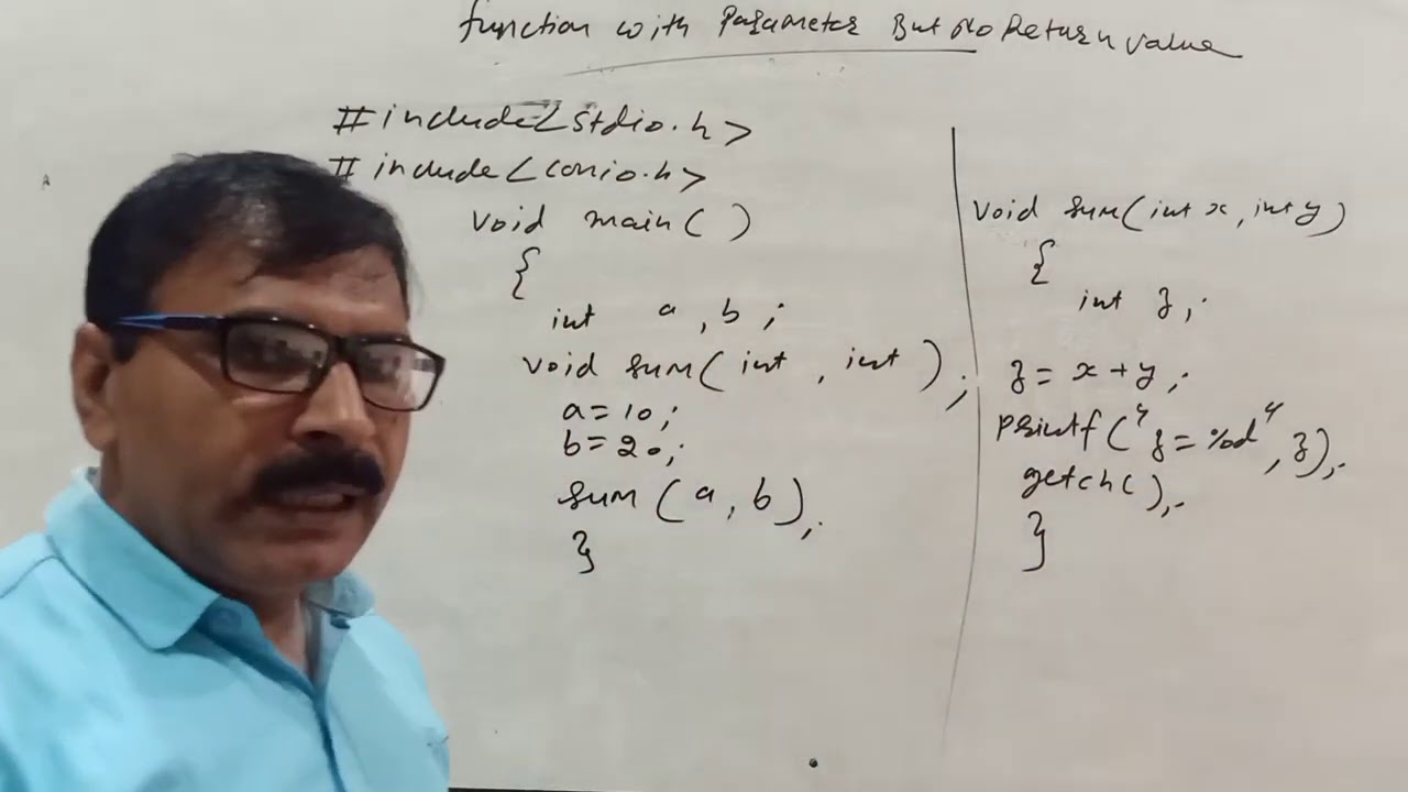Function with parameters But no Return value - YouTube
