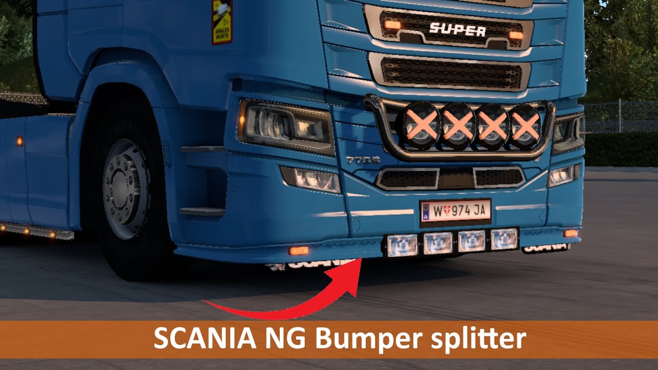 Scania NG Bumper splitter, Low bumper, Euro Truck Simulator 2 - YouTube