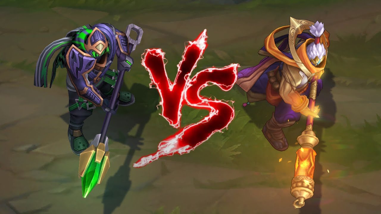 정복자 잭스 Vs 신의지팡이 잭스 롤 스킨 비교 [conqueror Jax Vs God Staff Jax Skin