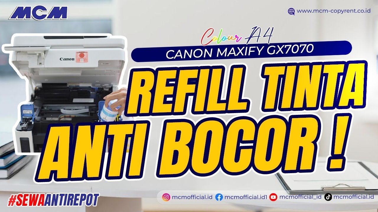 Cara Refill Tinta Printer CANON MAXIFY GX7070 - YouTube