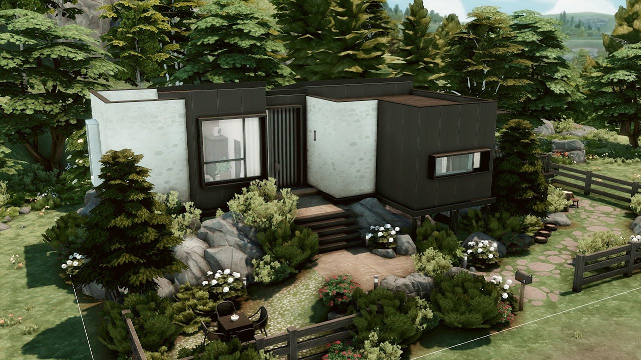 Small modern cabin in the woods / The Sims 4 / no cc / stop motion ...