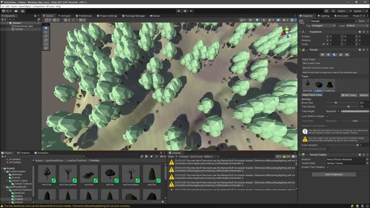 Getting Started With Unity - Adding Trees to Terrains - YouTube