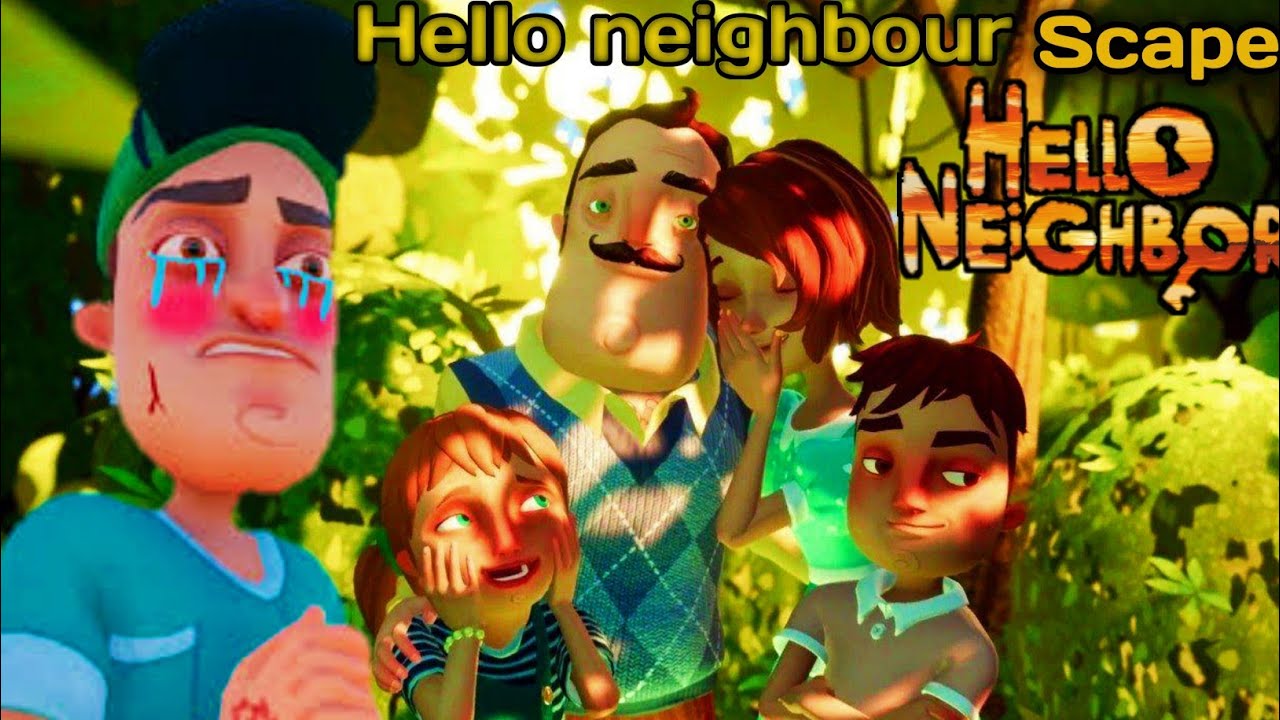 hello neighbour scape neighbour is crying funny gameplay #gamer #video ...